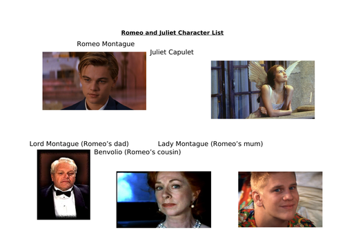 Romeo And Juliet Characters