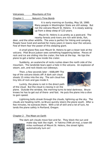 Year 3 Guided Reading Volcanoes | Teaching Resources