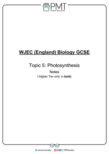 WJEC England/ Eduqas GCSE Biology Notes | Teaching Resources