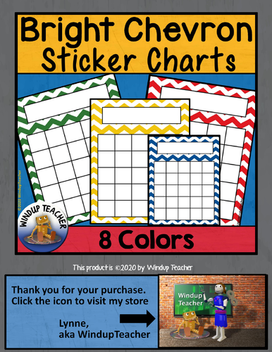 Chevron Sticker Charts - Bright | Teaching Resources