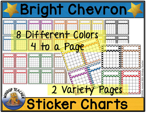 Chevron Sticker Charts - Bright | Teaching Resources
