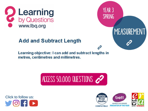 Year 3 Measurement: Add and Subtract Length | Teaching Resources