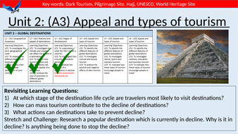 BTEC Nationals level 3 Travel and Tourism (2019 Spec) Unit 2 Section A ...