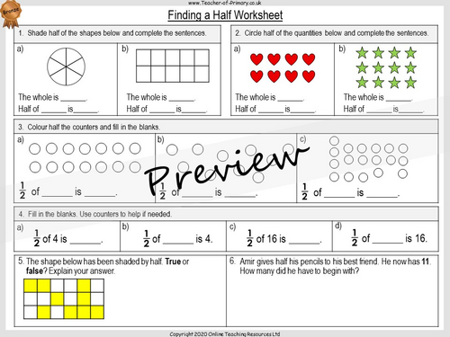 Halves - Year 2 | Teaching Resources