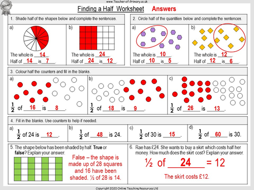 Halves - Year 2 | Teaching Resources