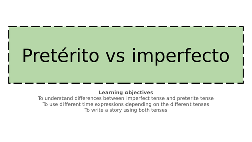 Imperfecto Vs Pretérito Ks3 Teaching Resources