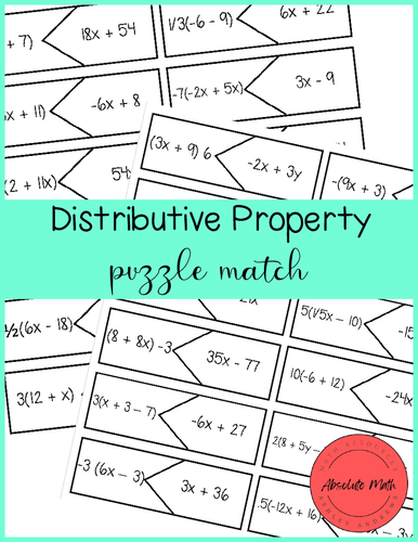 Distributive Property Puzzle Match | Teaching Resources