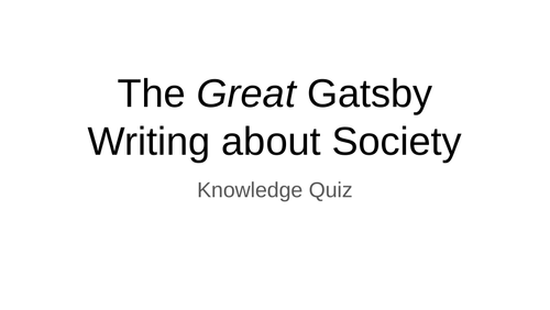 The Great Gatsby Lessons AQA Lit Lang | Teaching Resources