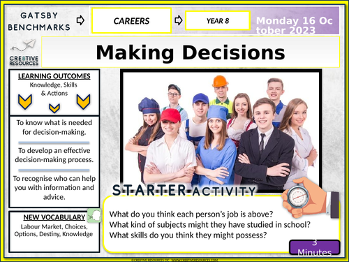 Making decisions about KS4 - Careers + Options | Teaching Resources