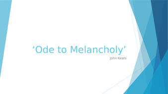 Songs of Ourselves - Ode to Melancholy PowerPoint Analysis | Teaching ...