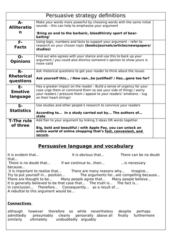 Persuasive Writing | Teaching Resources