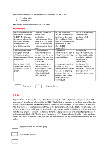 AQA GCSE History Exam Skills USA 1920-73 | Teaching Resources AQA GCSE History Exam Skills USA 1920-73 | Teaching Resources