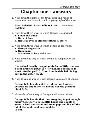 Of Mice and Men | Teaching Resources