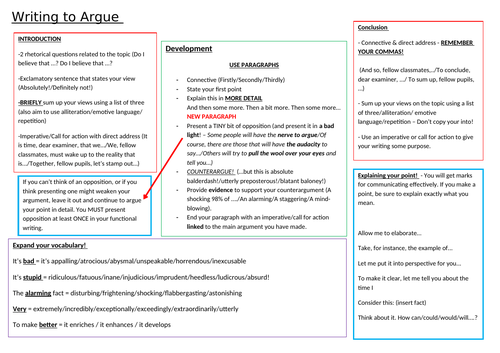 Writing to Argue - Scaffold & Example - CCEA English Language UNIT 1 ...