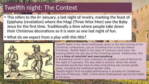 Twelfth Night- Scheme of work | Teaching Resources