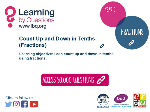 Year 3 Fractions: Count Up and Down in Tenths | Teaching Resources