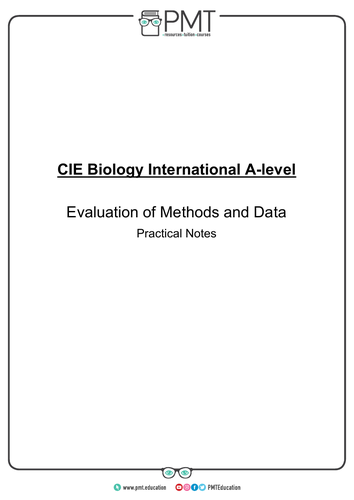 CIE A-Level Biology Practical Notes | Teaching Resources