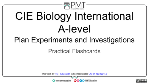 CAIE A-Level Biology Practical Flashcards | Teaching Resources