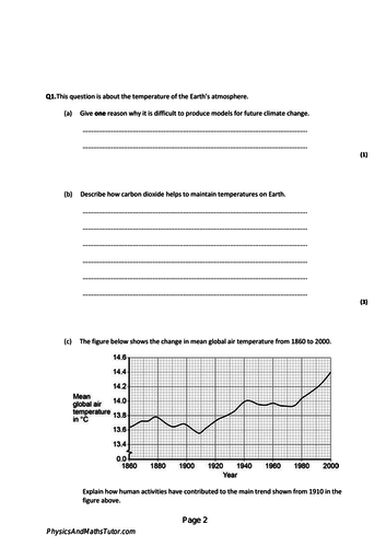 New (9-1) AQA GCSE Chemistry C13 The Earth’s Atmosphere Complete ...