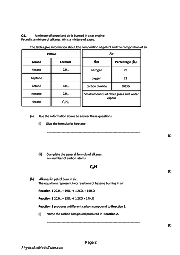 New (9-1) AQA GCSE Chemistry C13 The Earth’s Atmosphere Complete ...