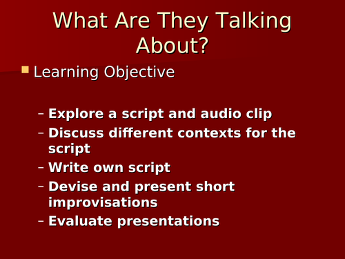 Drama Lesson Using Script and MP3 Clip as stimulus | Teaching Resources