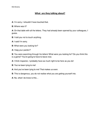Drama Lesson Using Script and MP3 Clip as stimulus | Teaching Resources