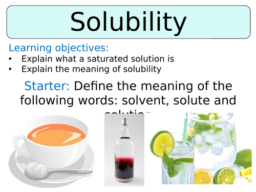KS3 ~ Year 8 ~ Solubility | Teaching Resources