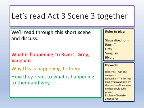 Richard III Act 3 Scene 3 | Teaching Resources