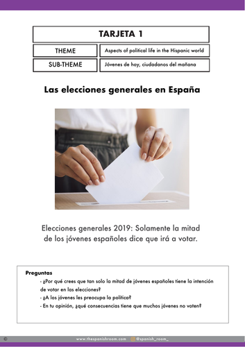 NEW Speaking cards - A level Spanish - new specification (from 2018 ...