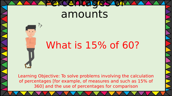 Maths Percentages of amounts Year 6 | Teaching Resources