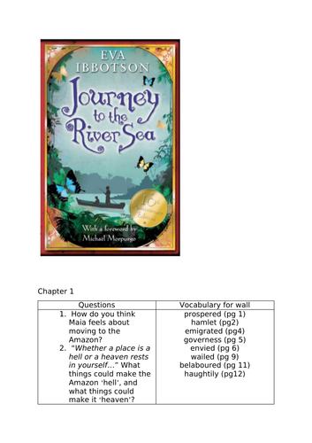 Journey to the River Sea Guided Reading questions and Vocab List ...