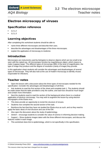 AQA AS Biology Cell structure | Teaching Resources