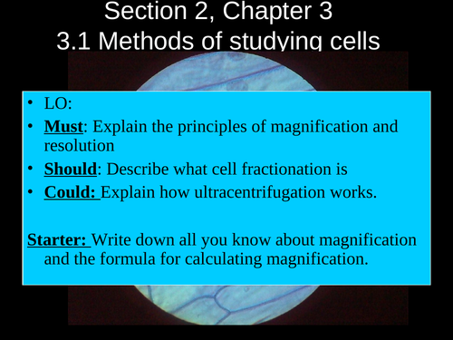 AQA AS Biology Cell structure | Teaching Resources