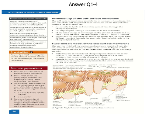 AQA AS Biology Section 2_Transport across cell membrane | Teaching ...