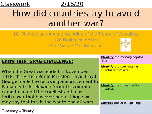 Treaty of Versailles/League of Nations | Teaching Resources