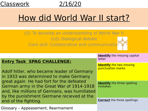 Causes of WWII World War Two | Teaching Resources