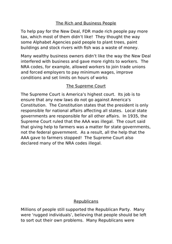 Critics of the New Deal | Teaching Resources