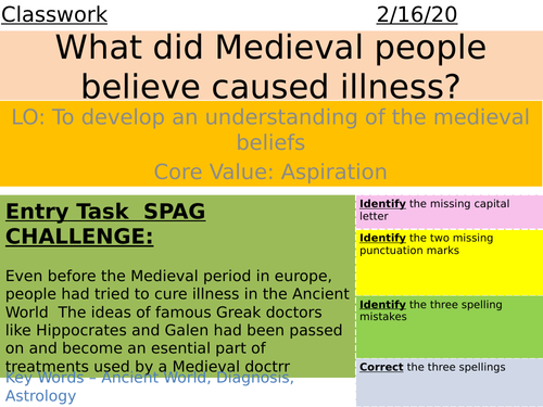 Causes of Illness - Medieval - AQA | Teaching Resources