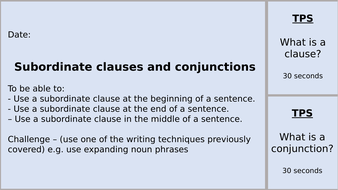 Year 3/4 - Subordinate Clauses | Teaching Resources