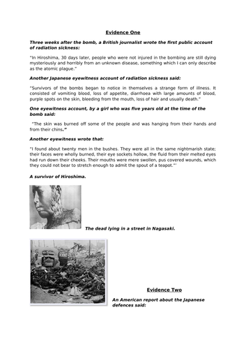 Nuclear War - Hiroshima | Teaching Resources