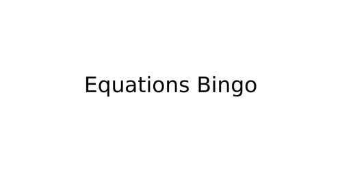 Solving Equations Bingo | Teaching Resources