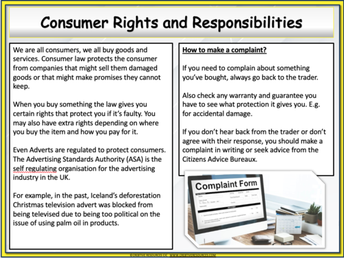 Consumer Rights and Responsibilities | Teaching Resources