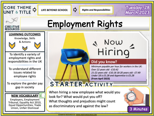 Employment Rights and Responsibilities | Teaching Resources