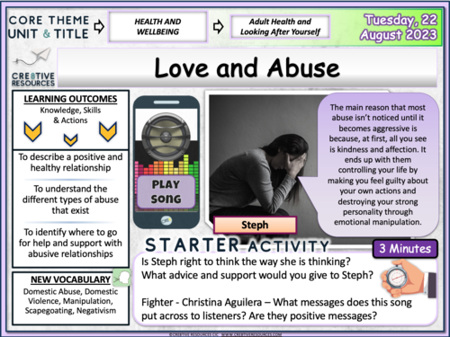 Love and abuse are not the same - PSHE RSE | Teaching Resources