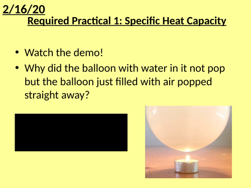 Specific Heat Capacity Required Practical, GCSE Physics AQA | Teaching ...