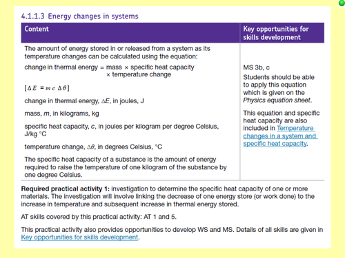 Specific Heat Capacity Required Practical, GCSE Physics AQA | Teaching ...