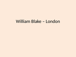 William Blake London annotations | Teaching Resources