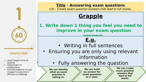 Answering exam questions lesson - GCSE PE | Teaching Resources