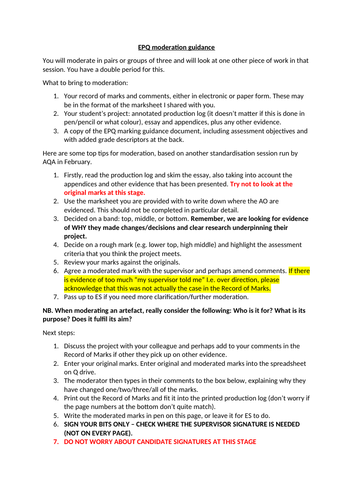 EPQ marking and moderation materials | Teaching Resources EPQ marking and moderation materials | Teaching Resources