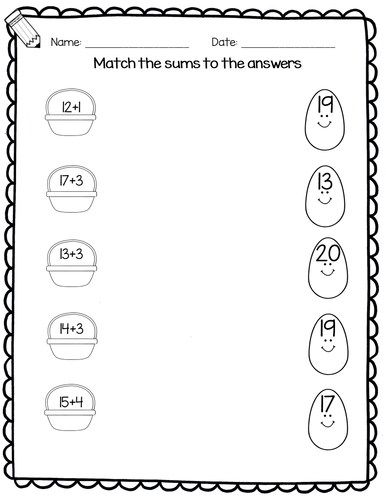 Easter Maths worksheets for Reception and Year 1 - counting, number ...